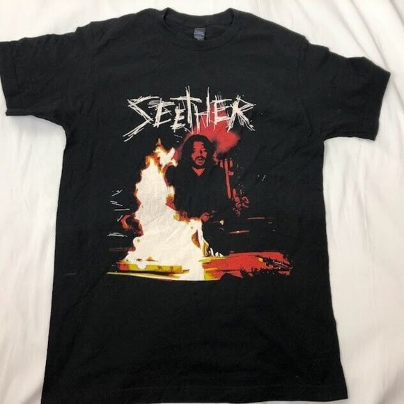 Tultex | Shirts | Seether Shirt Black Flame Shaun Morgan Tour Rock ...